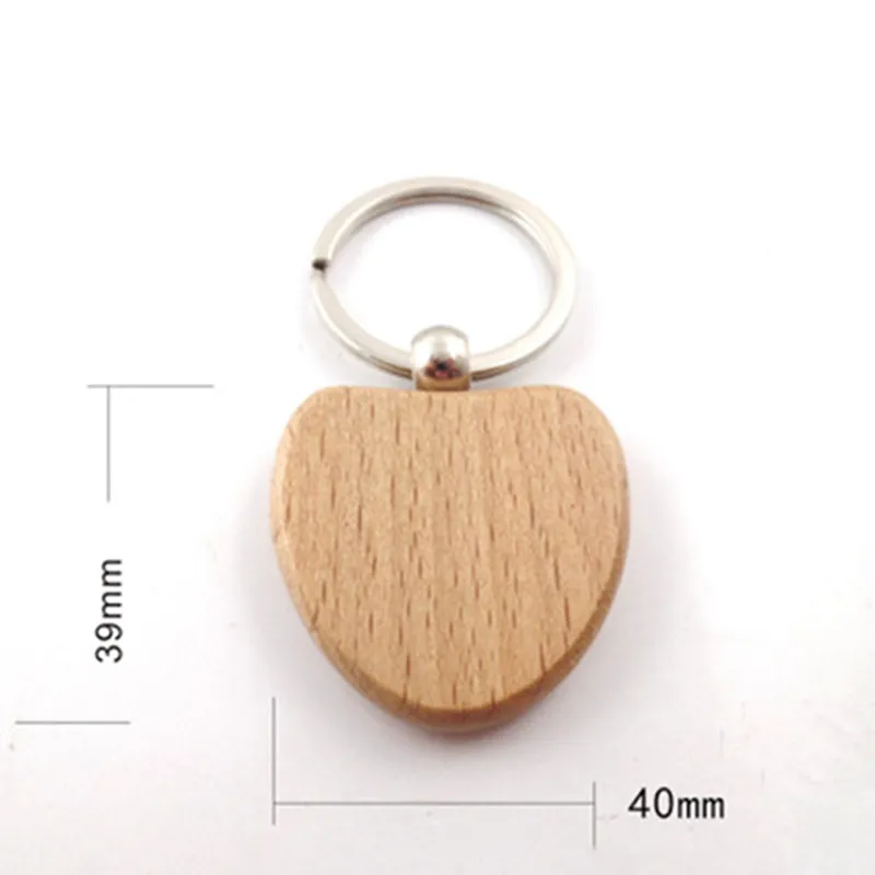 Creative Wooden Keychain Key Chains Round Square Rectangle Shape Blank ...