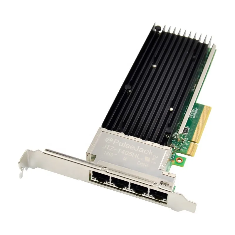 PCIE إلى 4 منفذ 10G RJ45 Ethernet Server بطاقة الشبكة NIC PCI E X8 إلى ...