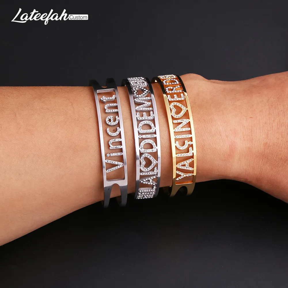 Custom Cz Zircon Susanna Bangles With Personalized Name And Letters