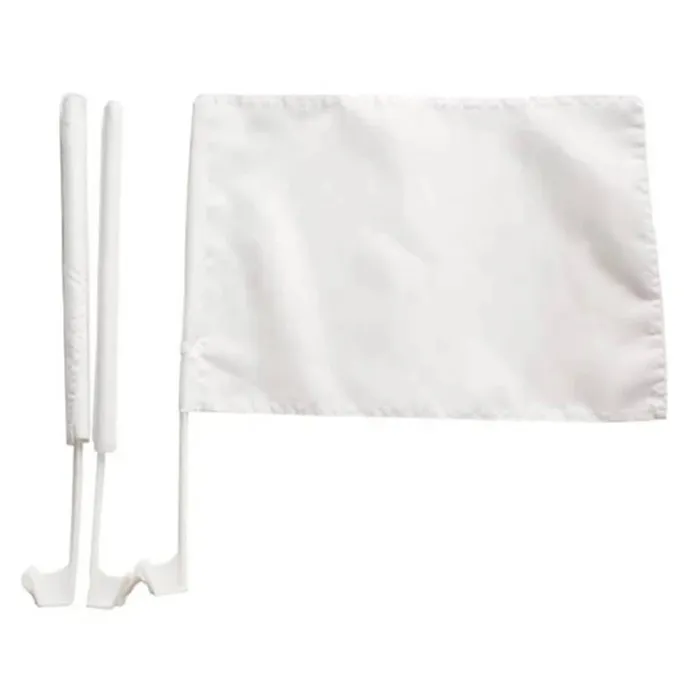 White Blank Car Flag Pole With 43cm Plastic Poles 30x45cm, 100D ...