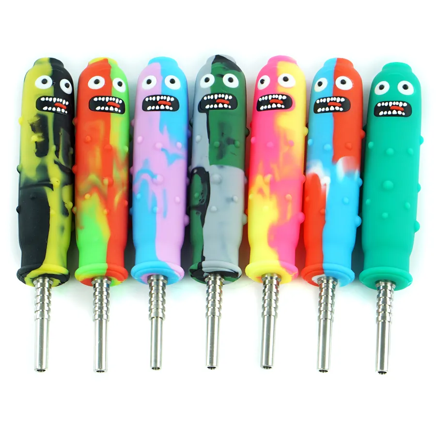 Oil Burner Pipe Kit With Titanium Nail & Silicone Caps Glass Smoking ...