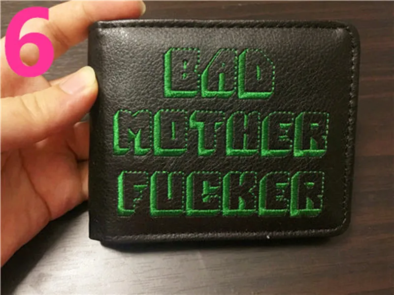 Whole Pulp Fiction Real Leather Embroidered Brown Bad Mother F Ker With