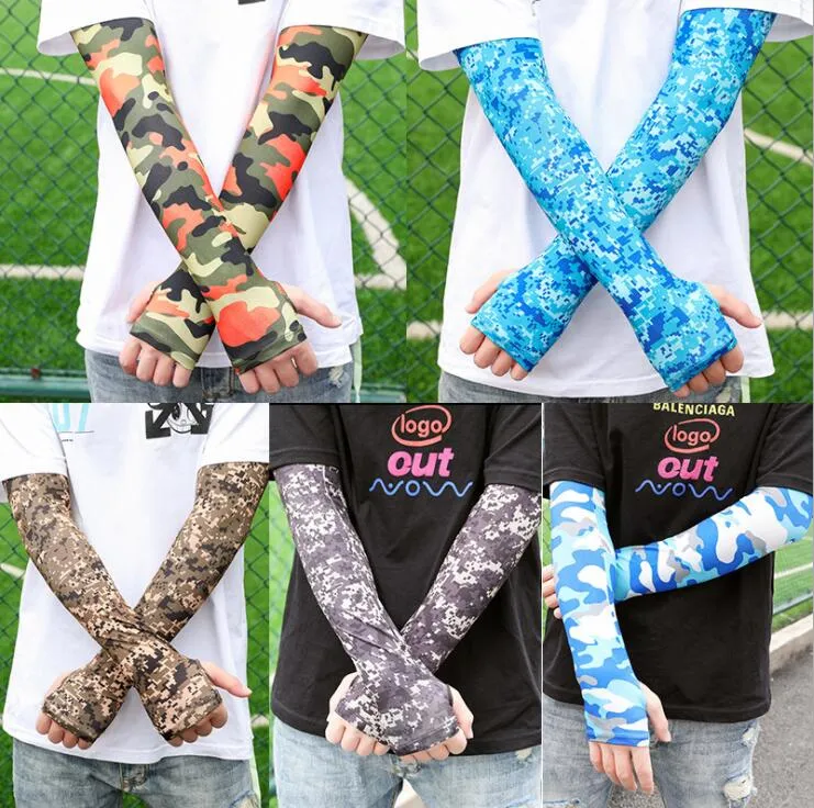 Camouflage Cooling Arm Sleeves - Summer Sun Protection, Ice Silk ...