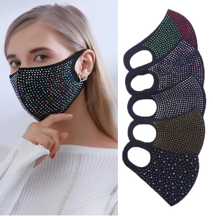 DHgate.com:Fashionable Bling Diamond Designer Face Masks, Washable and ...