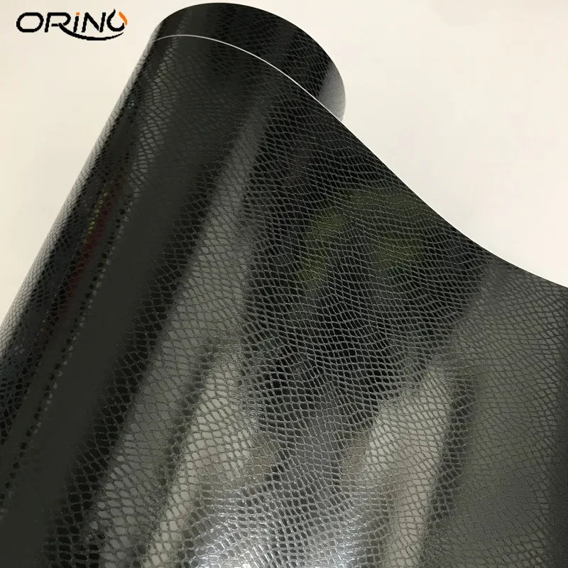 Black Snake Skin Vinyl Wrap 1.52x30m Roll Air Release Snake Texture Car ...