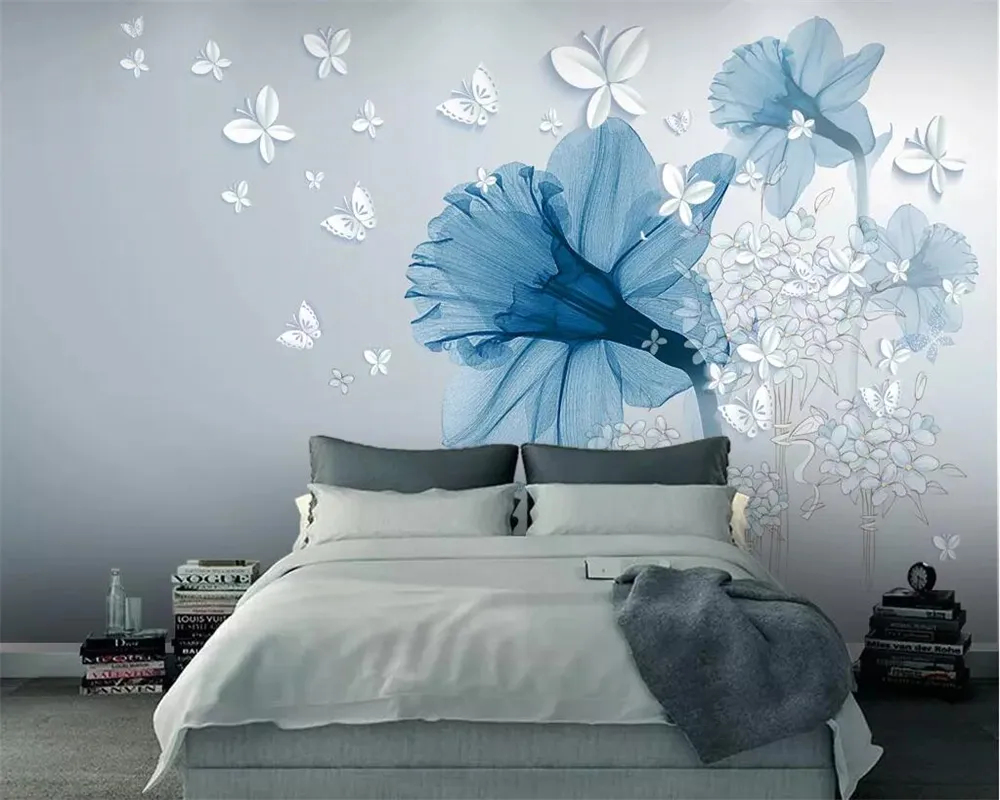 3D Flower Wallpaper Custom Stereo Floral TV Background Wall Simple ...