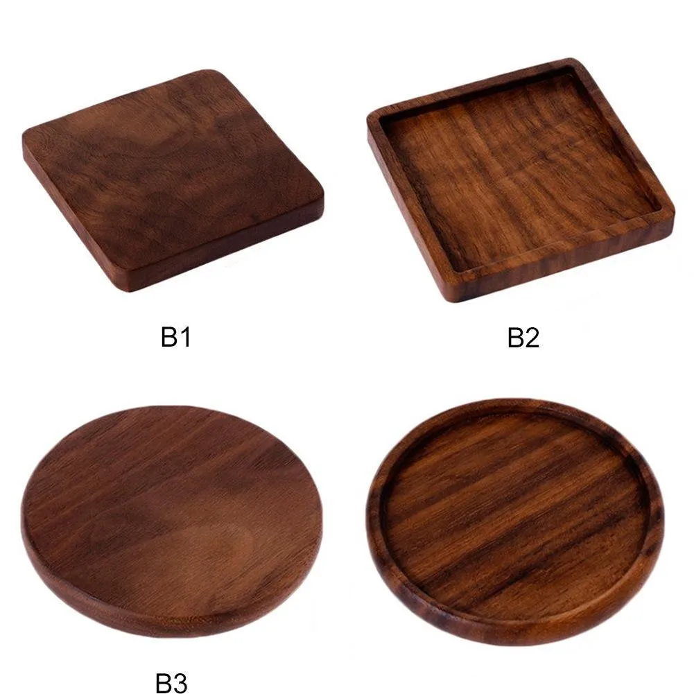 Beech Black Walnut Wood Coaster Retro Insulation Cup Mat Household ...