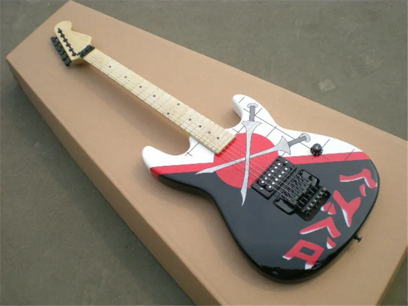 Electric Guitar Custom: Personalized Printing Pattern Guitar With Black ...
