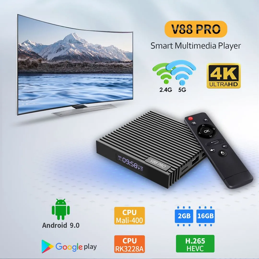 V88 Pro Factory Cheap Tv Box RK3228A 2G 16G Smart Tv Box 4K HDR Android ...