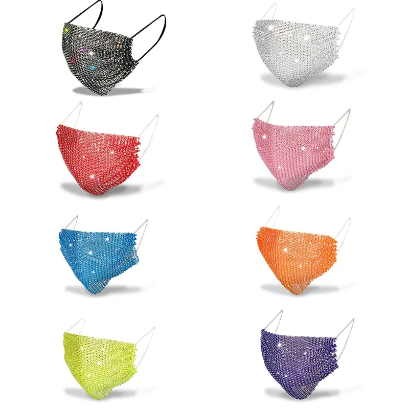 Bling Rhinestone Face Mask - Sparkling Diamond Jewelry Mask for Parties ...