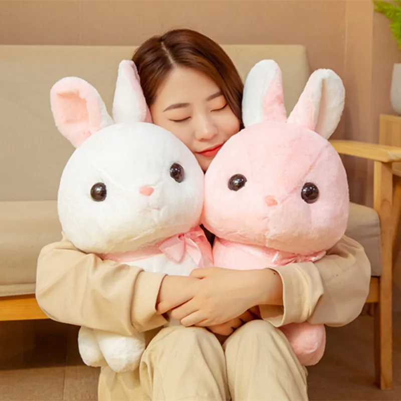 35/45CM Cute White/Pink Rabbit Plush Toys Bunny Kawaii Bunny Plush Baby ...