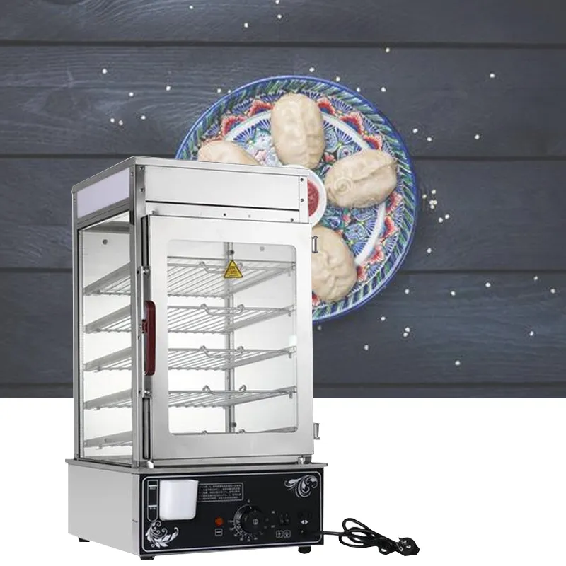 Commercial Electric Steamer: Toughened Glass, High Capacity Bun Steamer ...