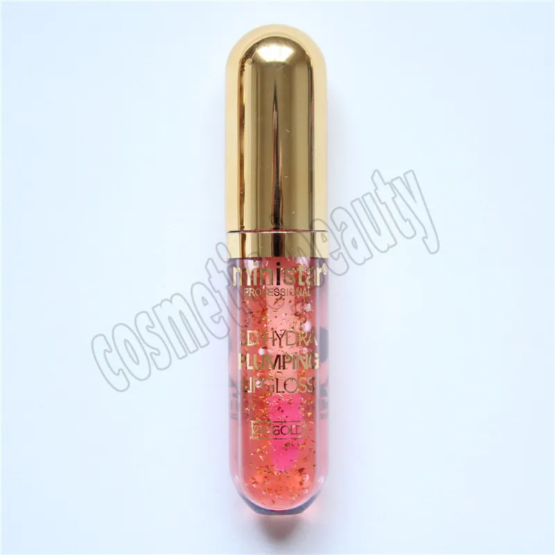 New Lips Makeup Ministar Glitter Lip Plumper Gloss 24K Golden Sequins ...