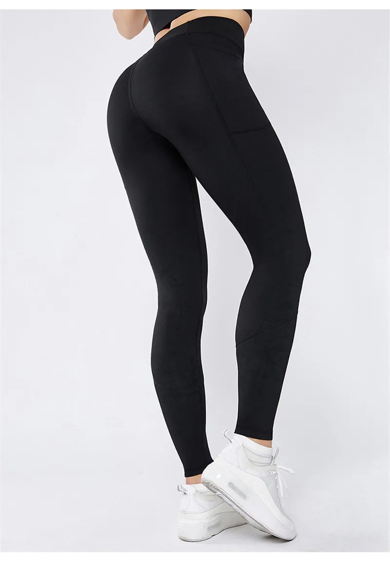 High Waist Yoga Pants Pocket Skinny Tummy Control Leggings Running