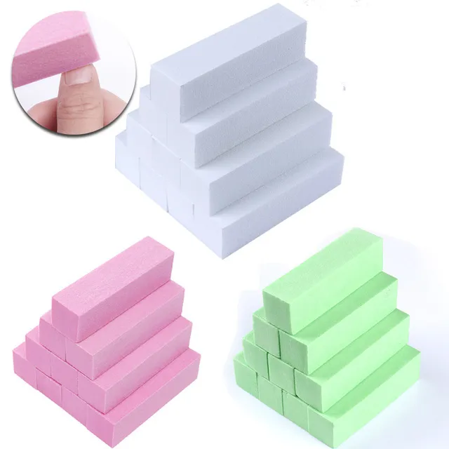Colorful Sponge Nail Files Buffering Block, Pure Color Solid File Block ...