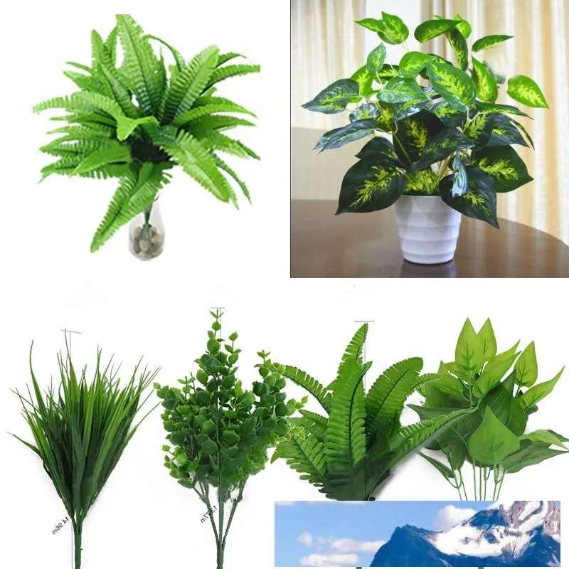 Simulation Plant Artificial Plant Decor Home Floral Decor Bush Fake ...
