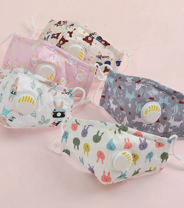 Cartoon PM2.5 Anti Dust Cute Disposable Face Masks For Kids Washable ...