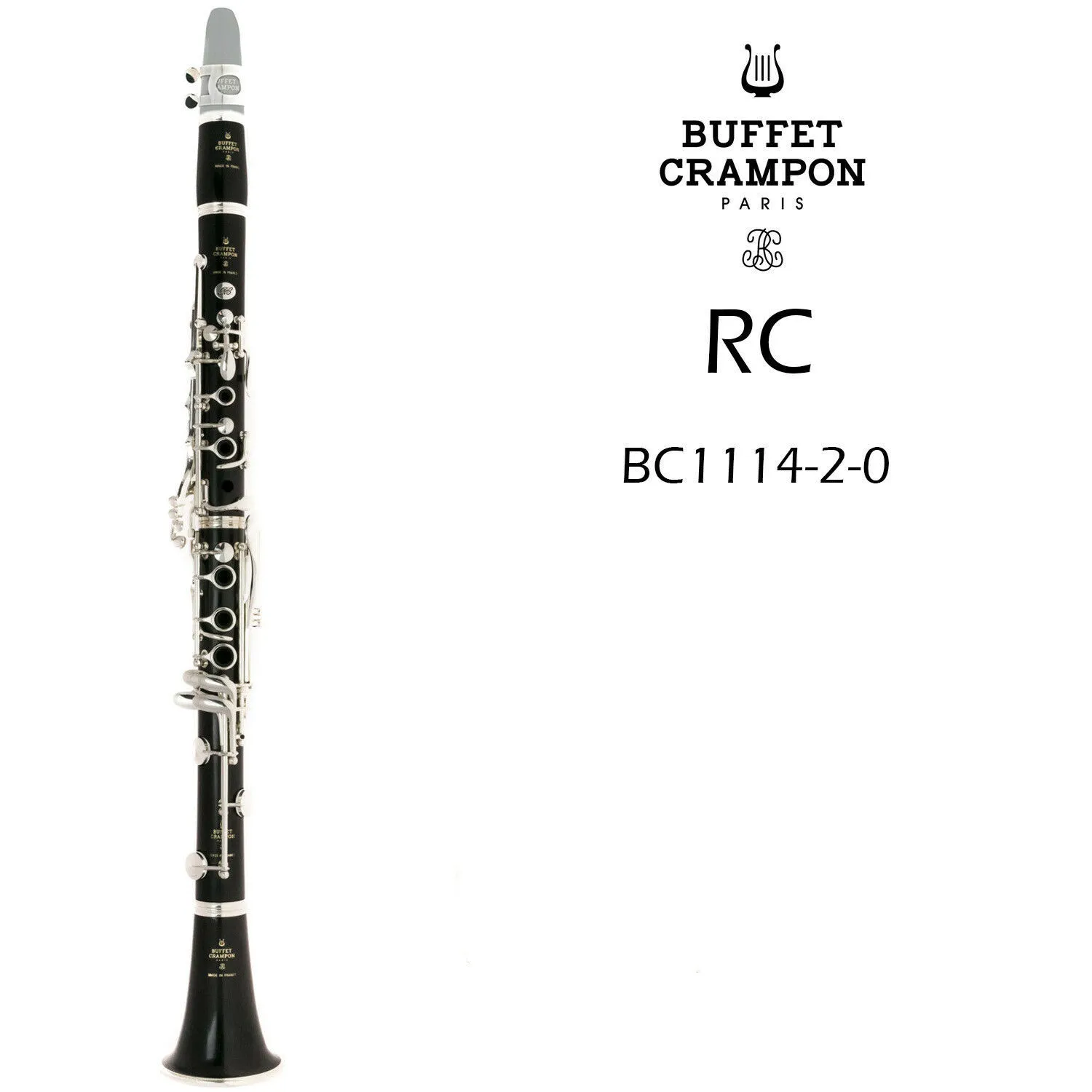 Buffet Crampon RC Bb Clarinet BC1114-2-0 Ebony Wood Silver Plated 17 ...