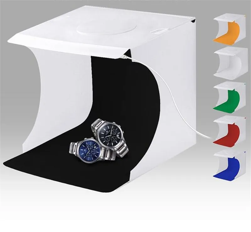 Mini Photo Studio Box - Photography Backdrop Kit with Built-in Light ...