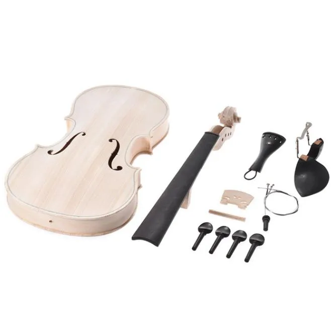 DIY 4/4 Size Acoustic Violin Kit: Natural Solid Wood Fiddle With EQ ...