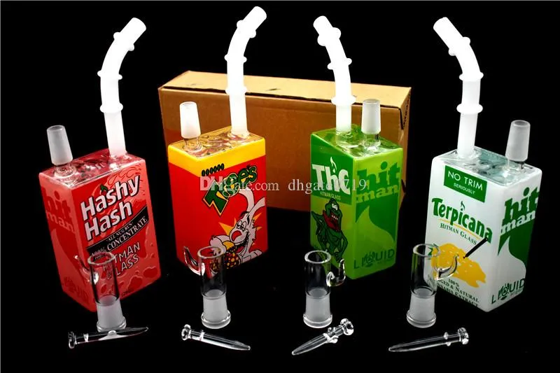 Hitman Glass Juice Box Dab Oil Rigs Beaker Bongs 7.5 Inch Liquid Sci ...