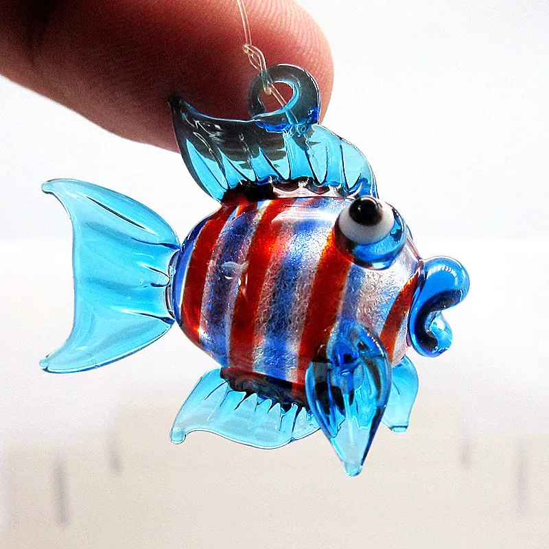 Floating Glass Fish Aquarium Mini Marine Animals Figurines Ornaments ...