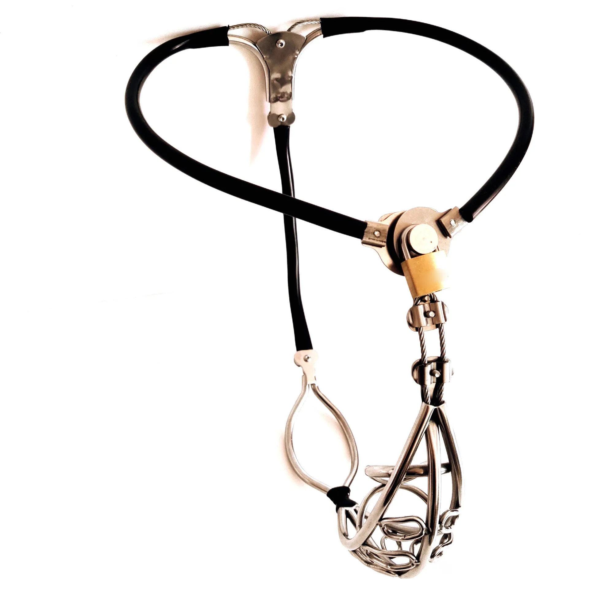 Male Chastity Devices Stainless Steel Cage Waist Adjustable Chastity ...