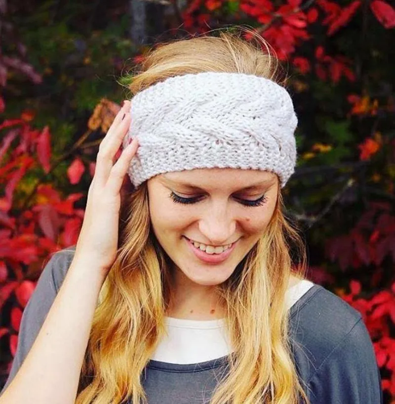 Elegant Knitted Twist Ear Warmer Crochet Twisted Headband For Women And