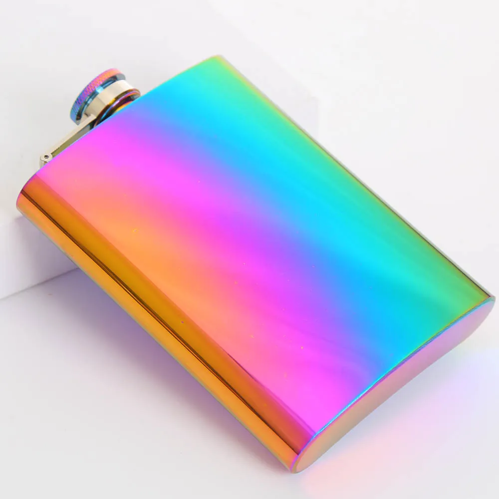 Rainbow Flask 8oz Rainbow Hip Flask Gift Set Stainless Steel Flask For ...