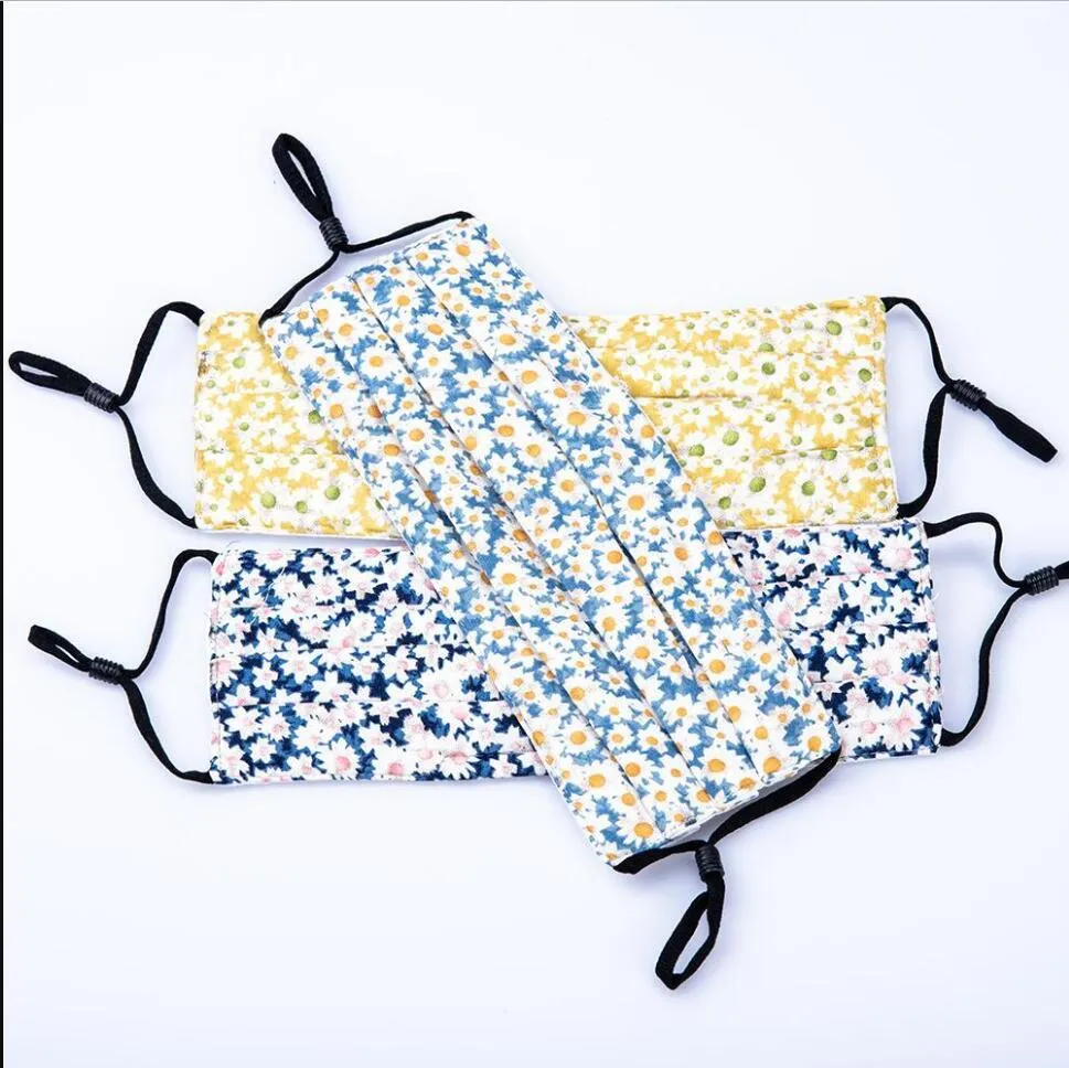 US Stock Floral Face Mask - Women's Designer 4-Layer Protective Mask ...