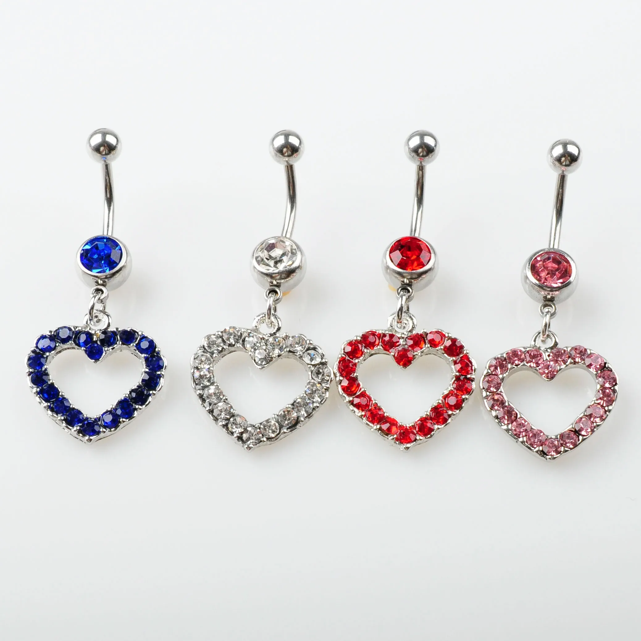 YYJFF D0045 Heart Style Navel Rings Belly Button Body Piercing Jewelry ...