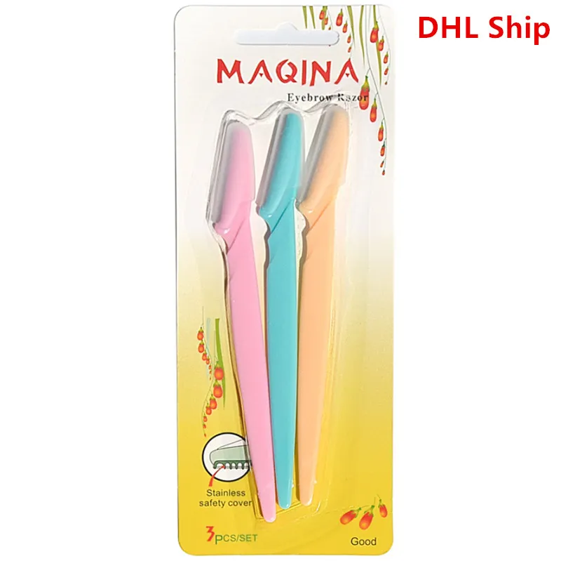 DHgate.com:3-Pack Stainless Steel Eyebrow Razors, Precise Facial Hair ...