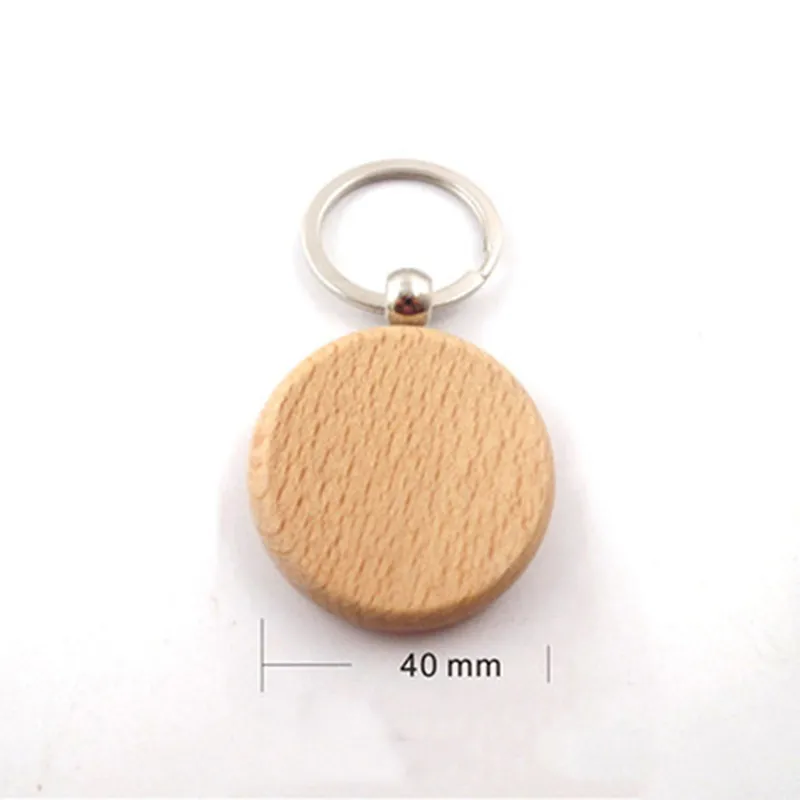 Creative Wooden Keychain Key Chains Round Square Rectangle Shape Blank ...