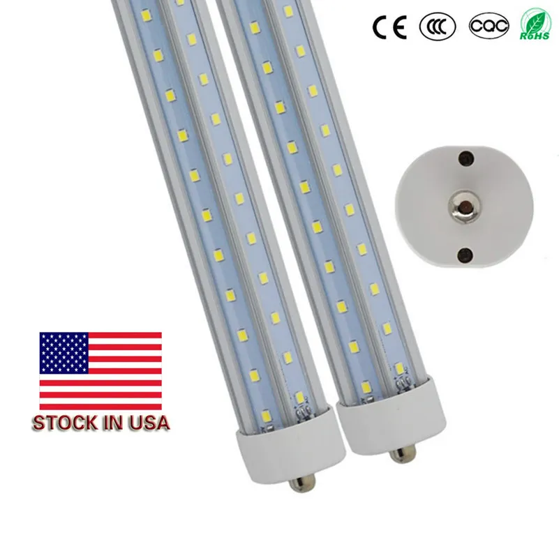 8ft LED Tubes V Shaped T8 Single Pin FA8 Double Row Fluorescent Lights ...