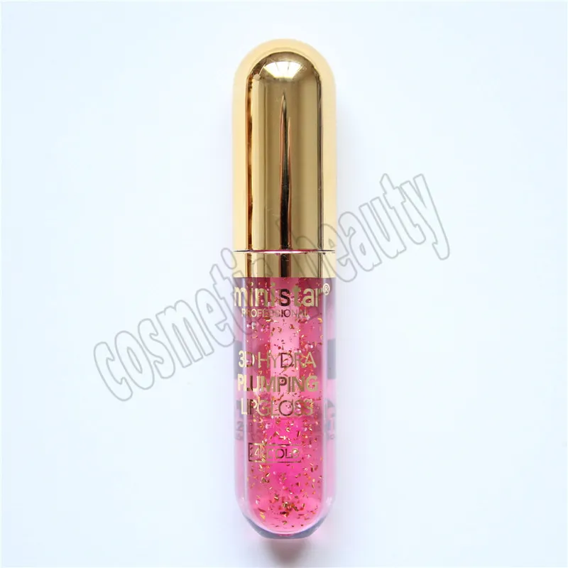 New Lips Makeup Ministar Glitter Lip Plumper Gloss 24K Golden Sequins ...