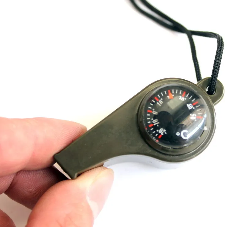 Multi Function Outdoor Survival Tool: Triad Whistle Compass With Hiking ...
