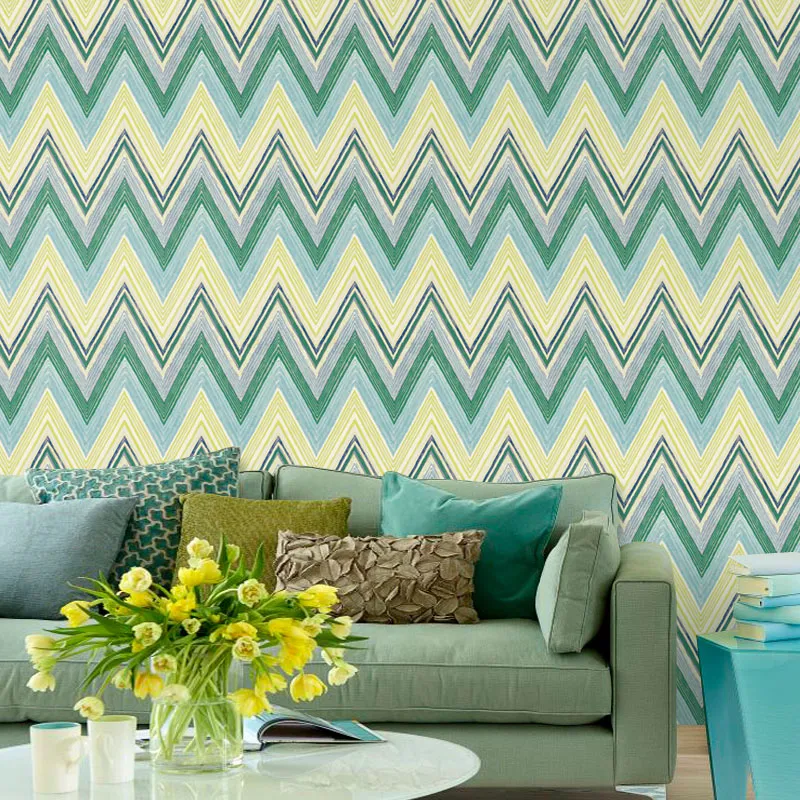 Turquoise And Pink Chevron Wallpaper