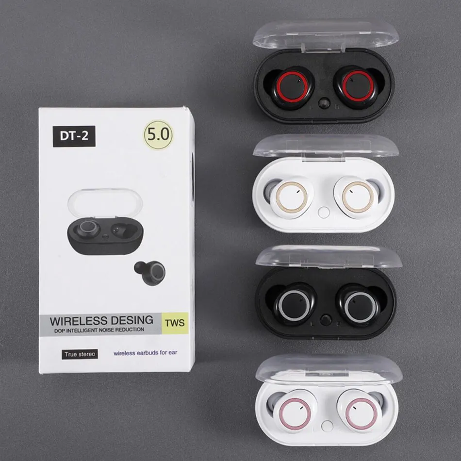 DT 2 Bluetooth Earphones: Wireless Mini Earbuds Stereo Sound Sports ...