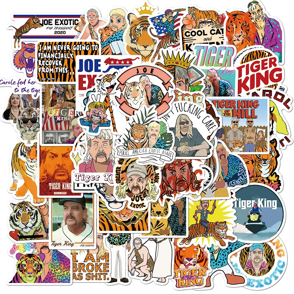 50 Tiger King Kawaii Stickers For Skateboards, Laptops, Helmets ...