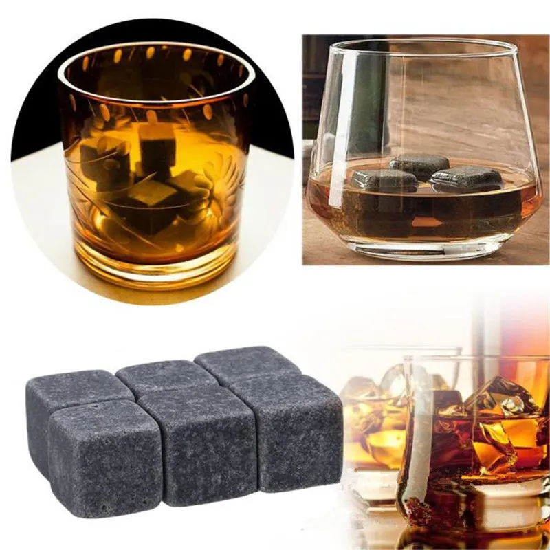Natural Whiskey Cooling Stones Set - Frozen Ice Stones for Wine & Bar ...