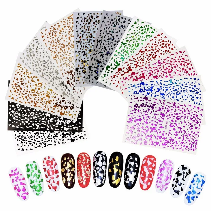 DHgate.com:Colorful DIY Nail Art Decals - 12 Styles Foil Nail Stickers ...