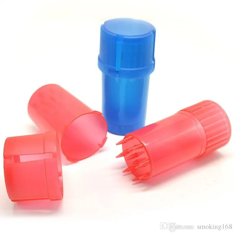 Plastic Tobacco Grinder Bottle Shape Smoking Pipes 40mm 3 Parts Herb ...