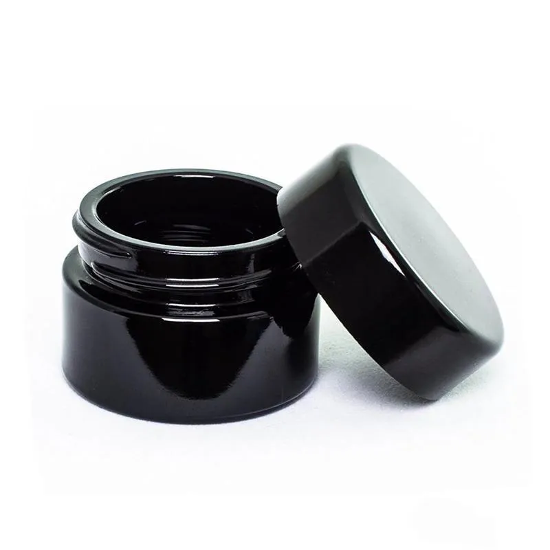 DHgate.com:Premium 5ml Black Glass Jar with Screw Lid - Durable ...