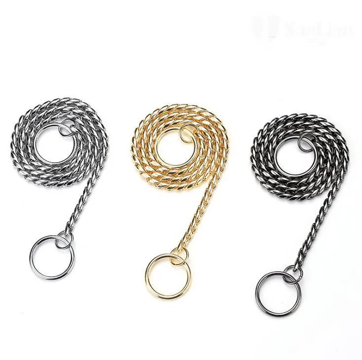 Snake Chain Dog Show Collar, Heavy Metal Chain Dog Walking Training ...