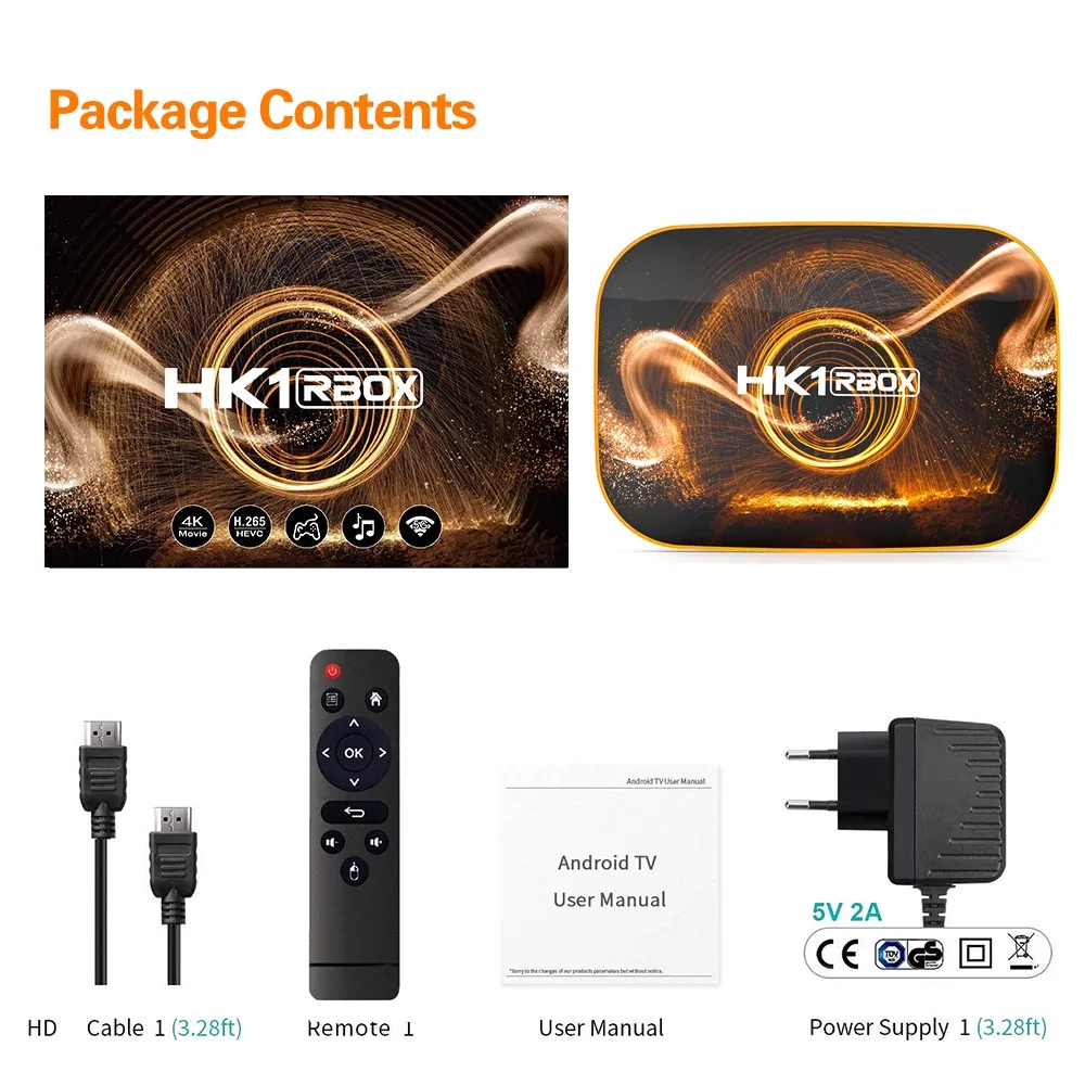 HK1 TV Box Android 10: 4GB RAM, 32GB/64GB Storage, Rockchip RK3318 Quad ...
