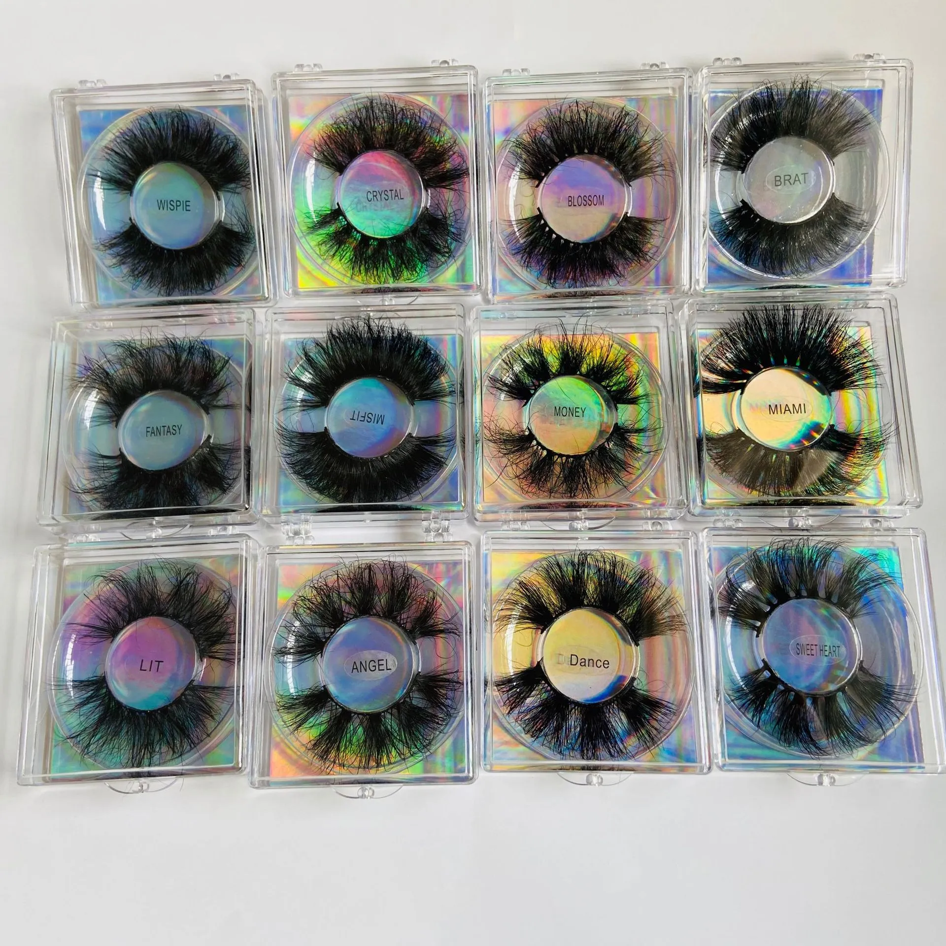 2024 Fluffy 3D Mink Eyelashes 5D Volume Long Dramatic Lashes 25 27MM ...