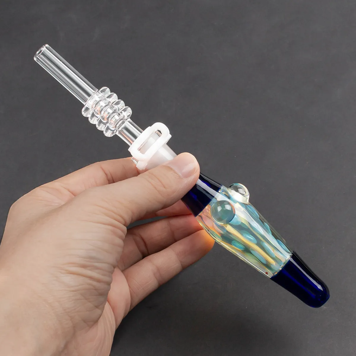 Colorful Glass Nectar Collector Kit With 10mm And 14mm Female Dab Straw ...
