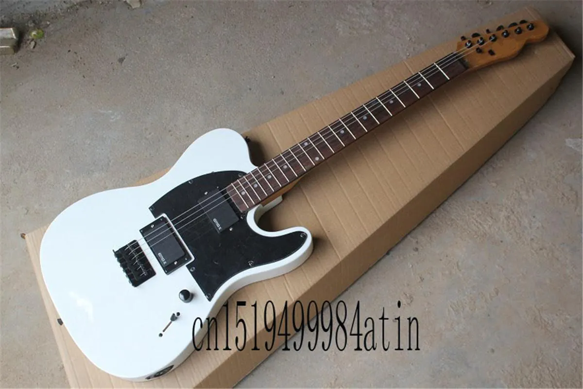 White Semi Hollow Electric Guitar With Mahogany Body, Jim Root Custom ...