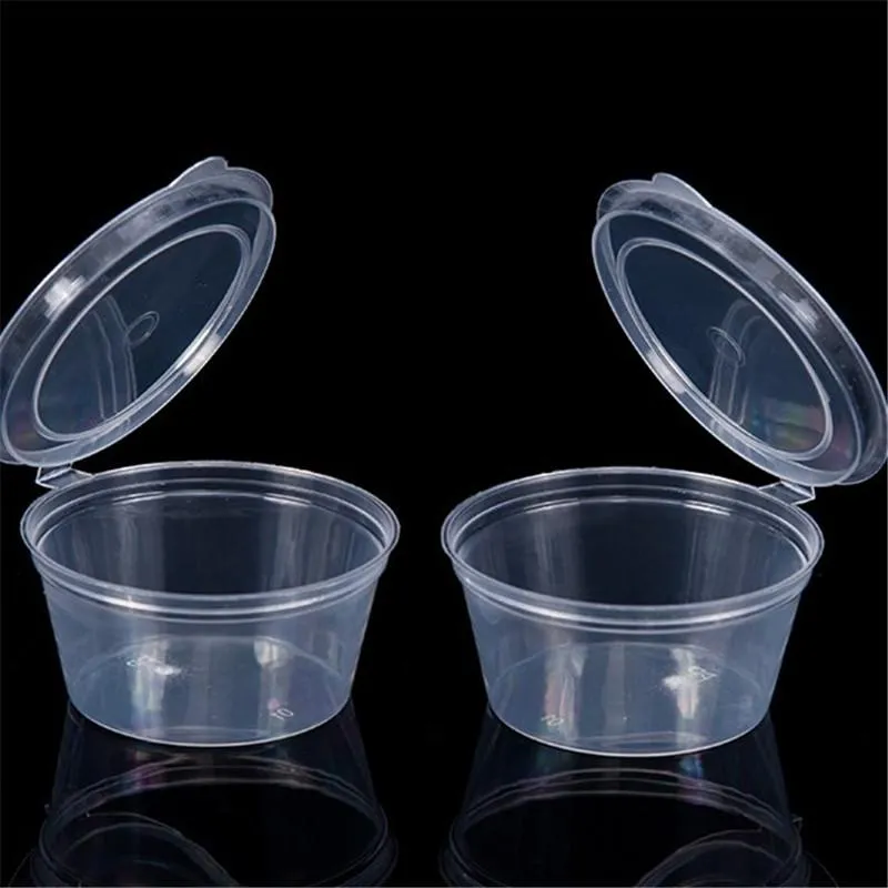 Clear Plastic Sauce Containers | Disposable Sauce Cup With Lid ...