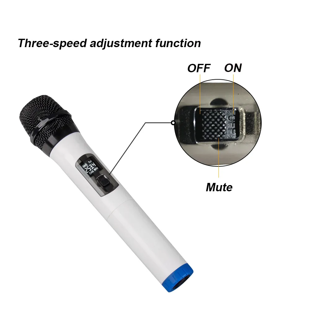 Wireless Microphone Cordless Dynamic Handheld Mic With Receiver And ...